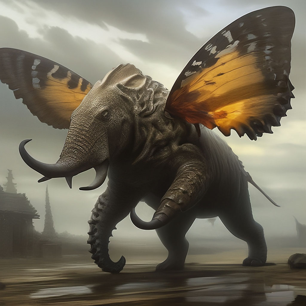 "A hybrid of a butterfly and a hippopotamus and a louse. behemoth's ...