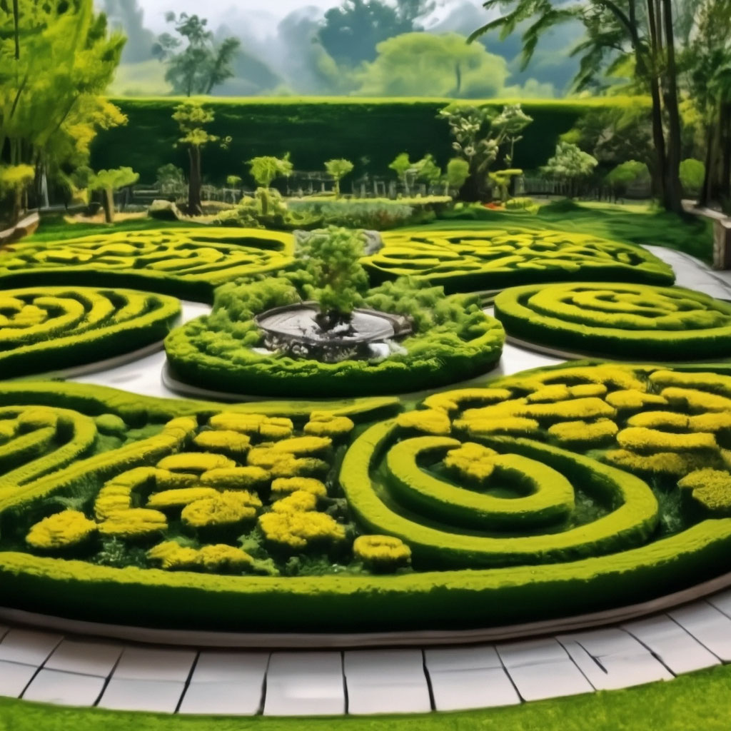 "The garden is beautifully planted, the beds are shaped like flower ...