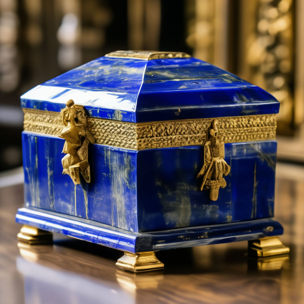 "Lapis lazuli casket" — image created in Shedevrum