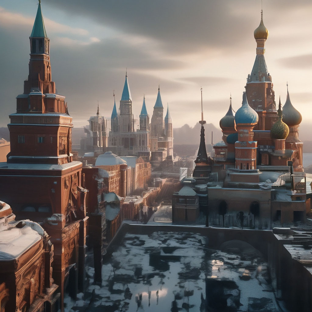 "Post-apocalyptic Moscow , professional photo, 4k, high resolution ...