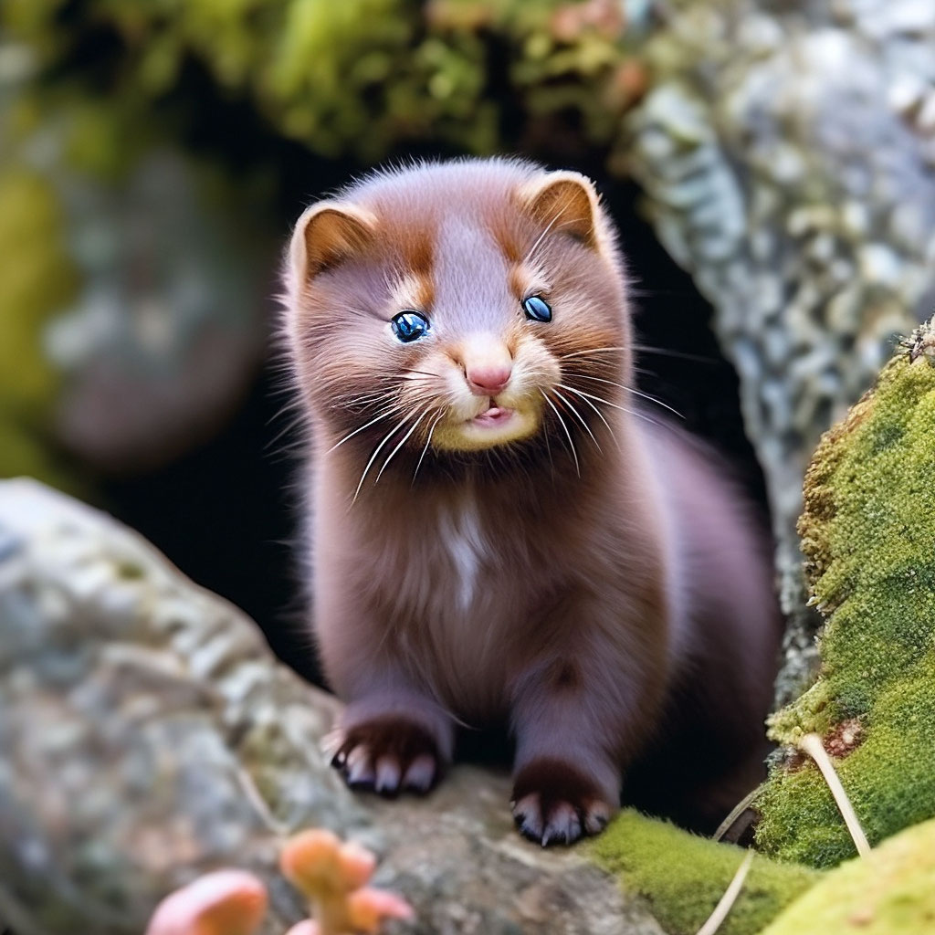 "- 🐾 Cute little mink!" — image created in Shedevrum
