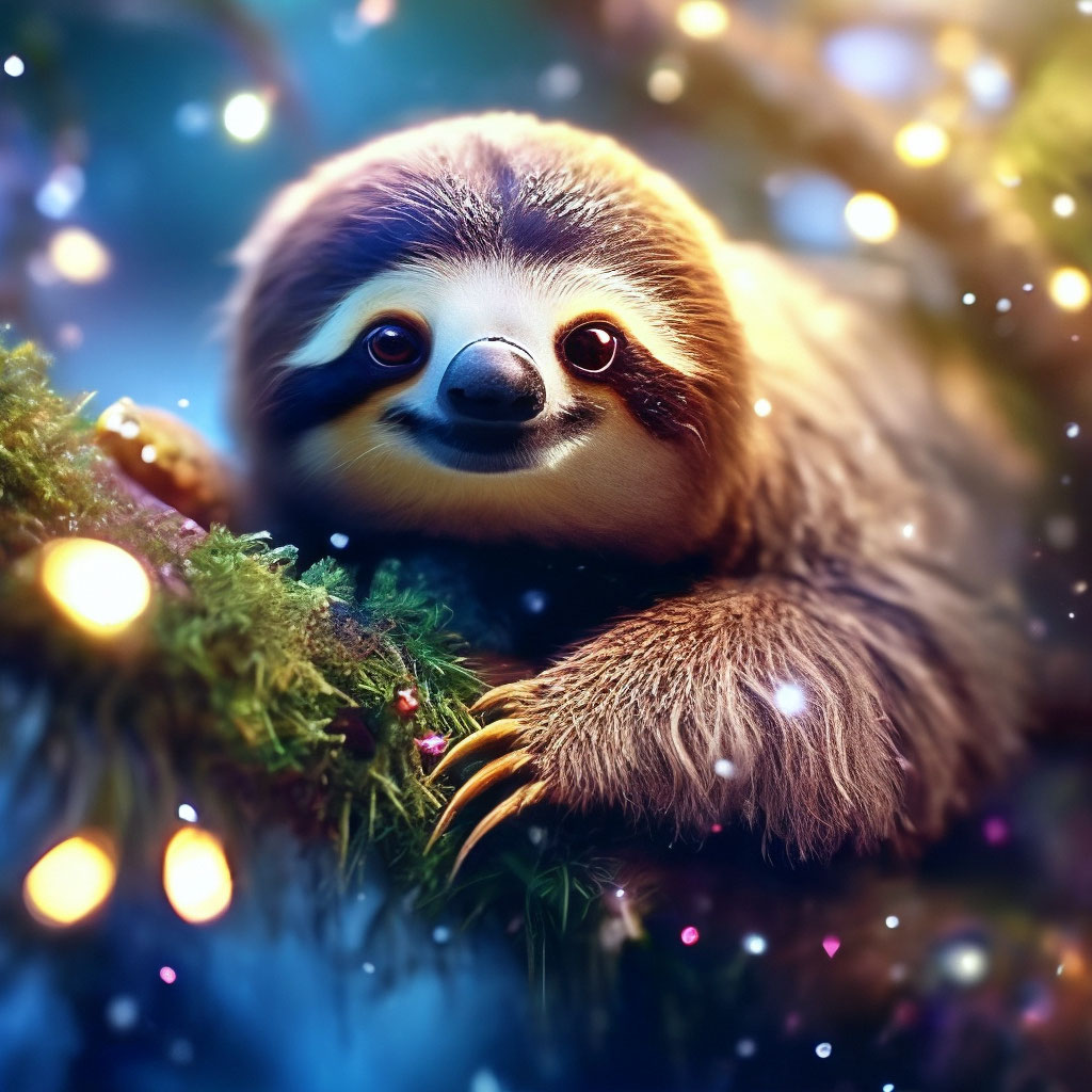 "The sweetest microscopic sloth, Fluffy, with long hair and a cute ...