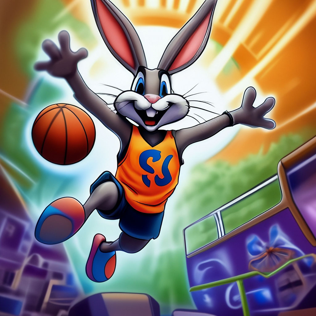 Cartoon Bugs Bunny Basketball