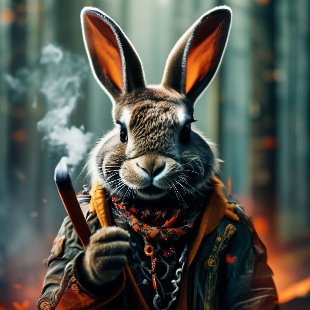 Rabbit Smoking Pipe Tattoos