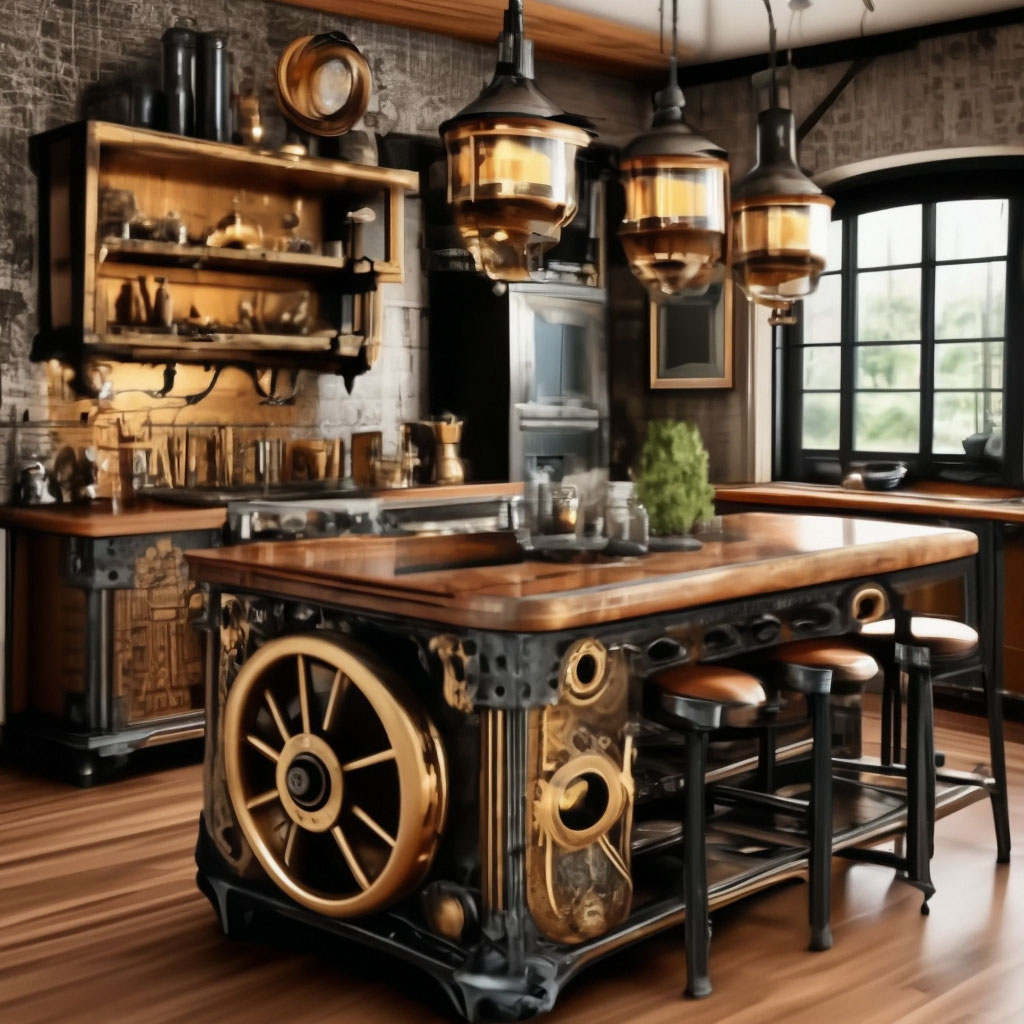 Steampunk Industrial Kitchen Designs