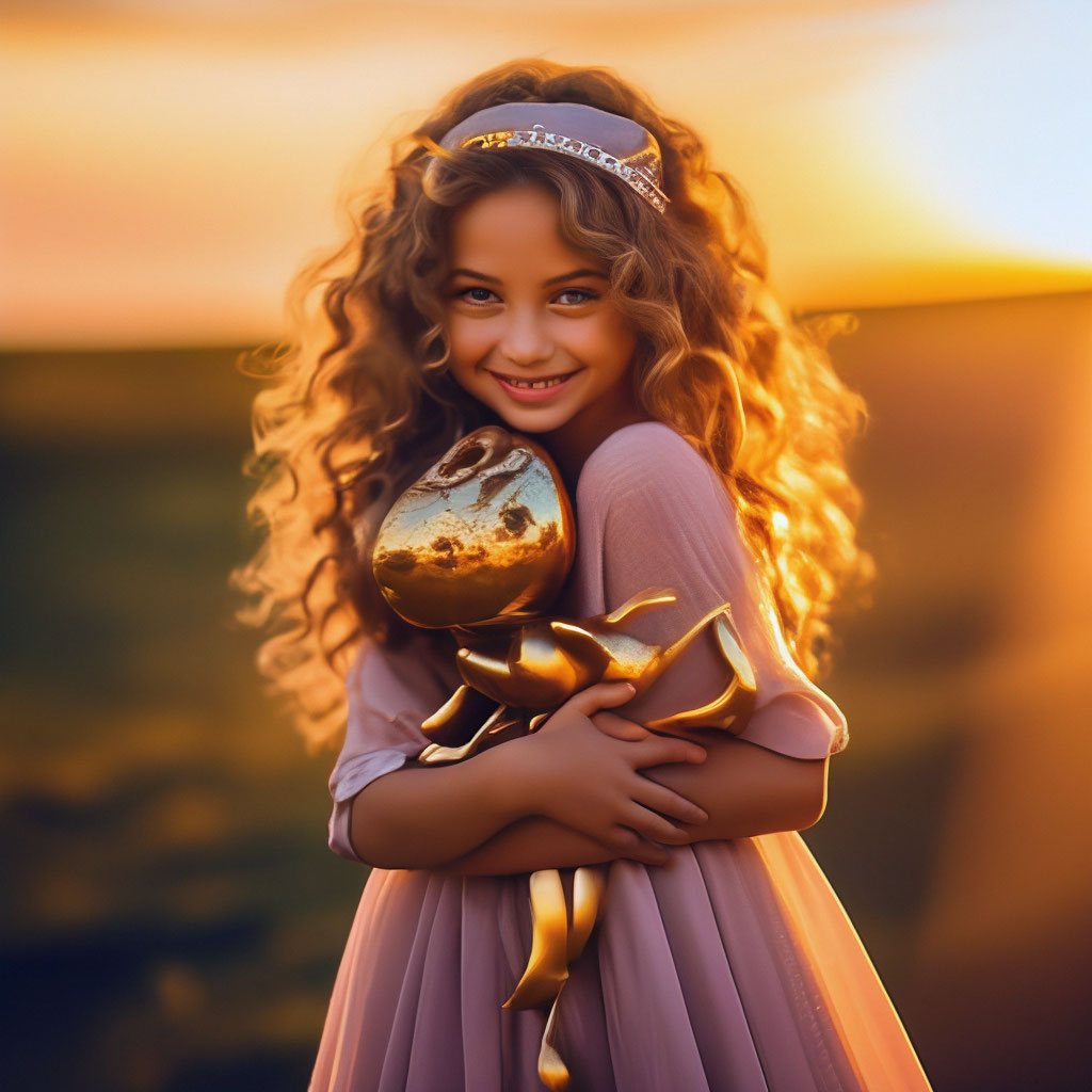 "Adorable girl, smile, expressive eyes…" — image created in Shedevrum