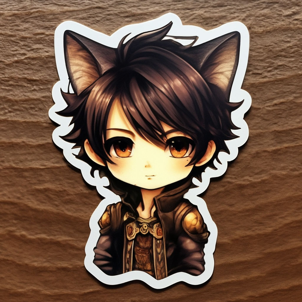 Anime Neko Guy With Brown Hair