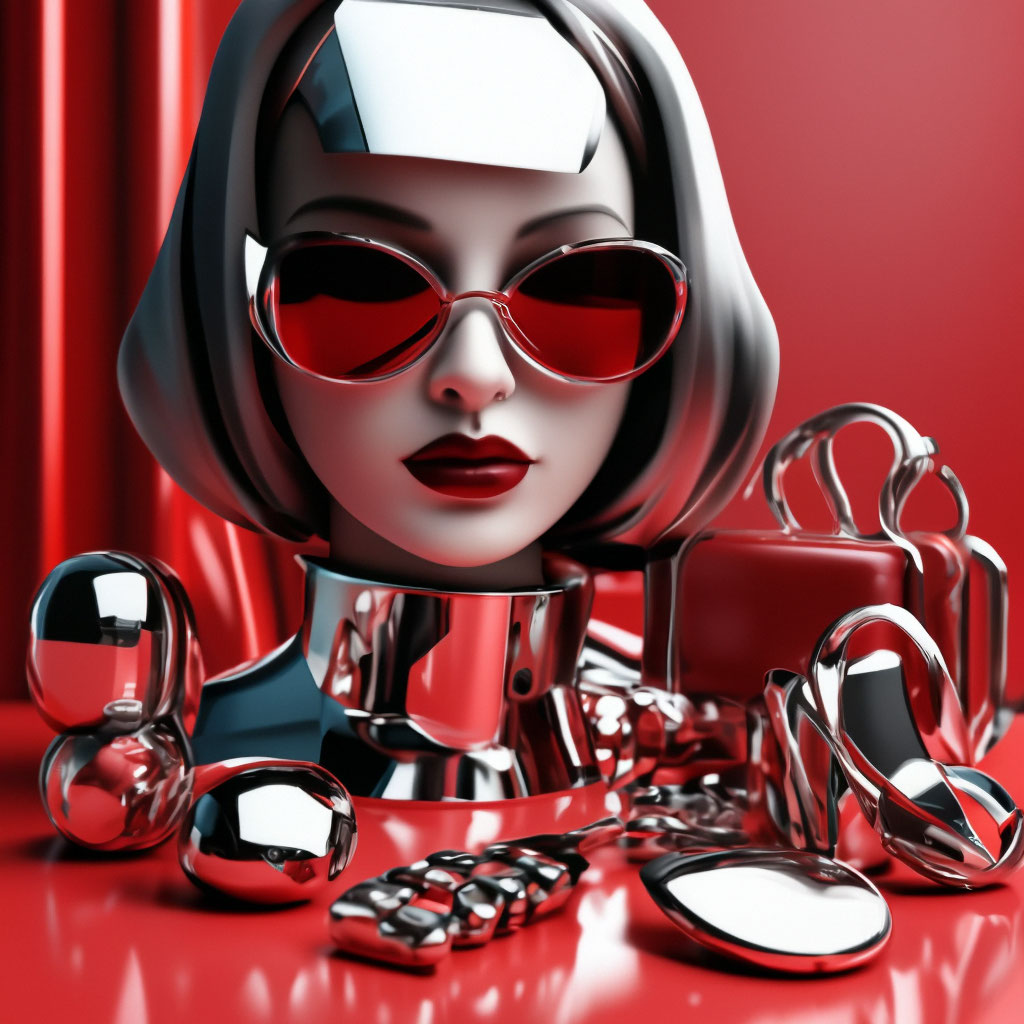 «Chrome 3d minimalistic girl …» — картинка создана в Шедевруме