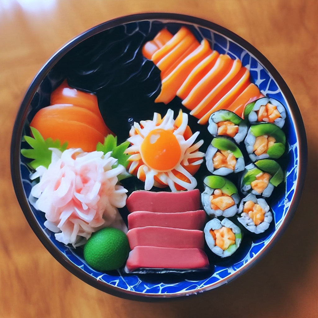 "Japanese naruto dish" — image created in Shedevrum