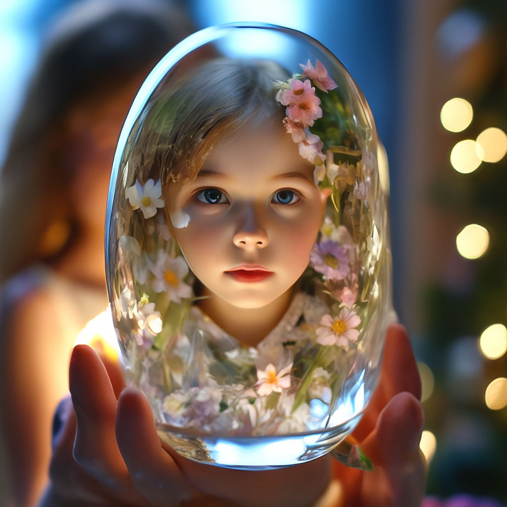 "Realistic, small girl inside a …" — image created in Shedevrum