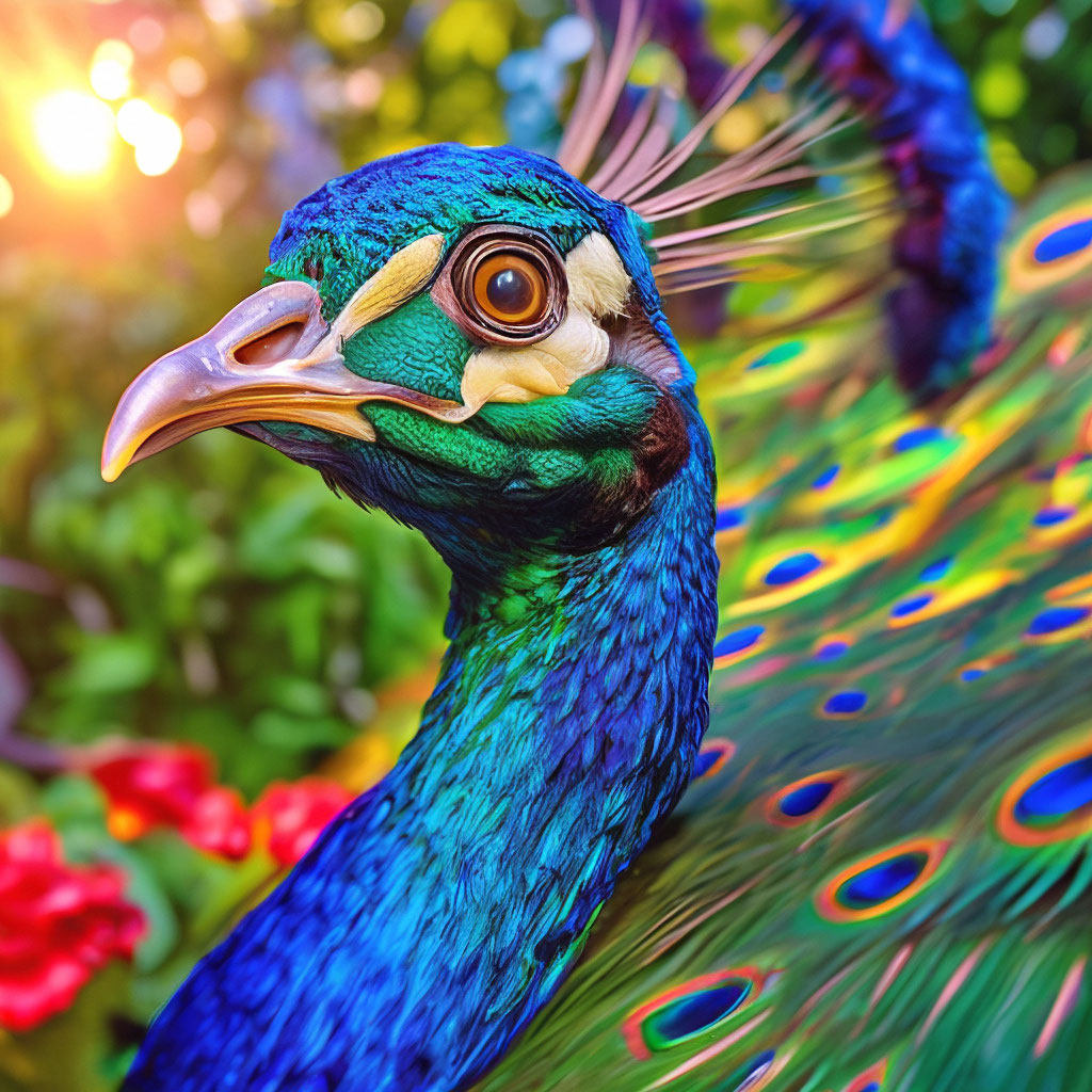 "Creep Peacock at 16 k Hyperrealism in…" — image created in Shedevrum