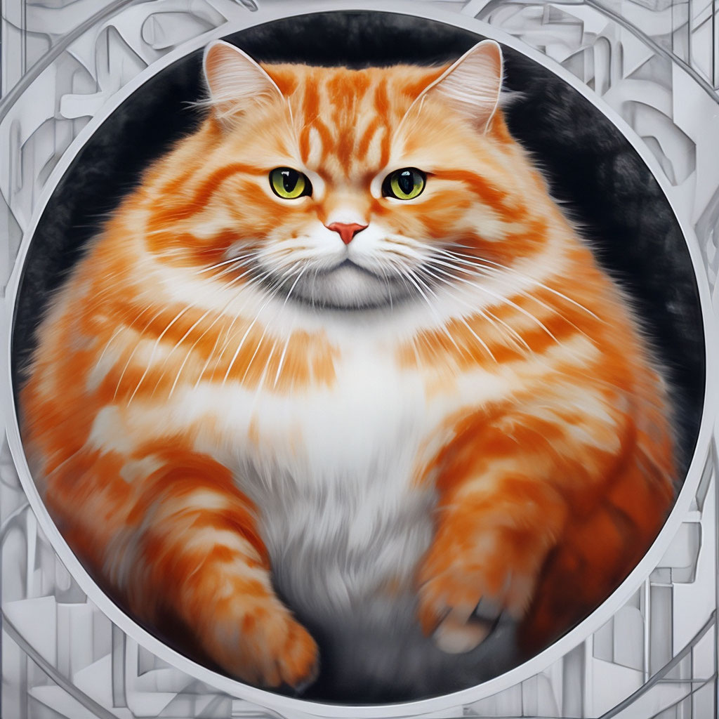 "The fattest ginger cat. spherical …" — image created in Shedevrum