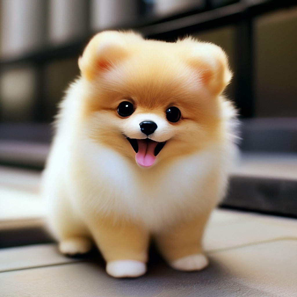 "Cute pomeranian dog" — image created in Shedevrum