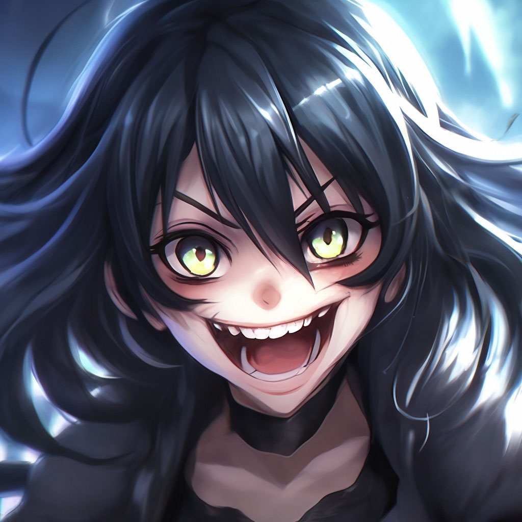 Evil Smile Girl Cartoon