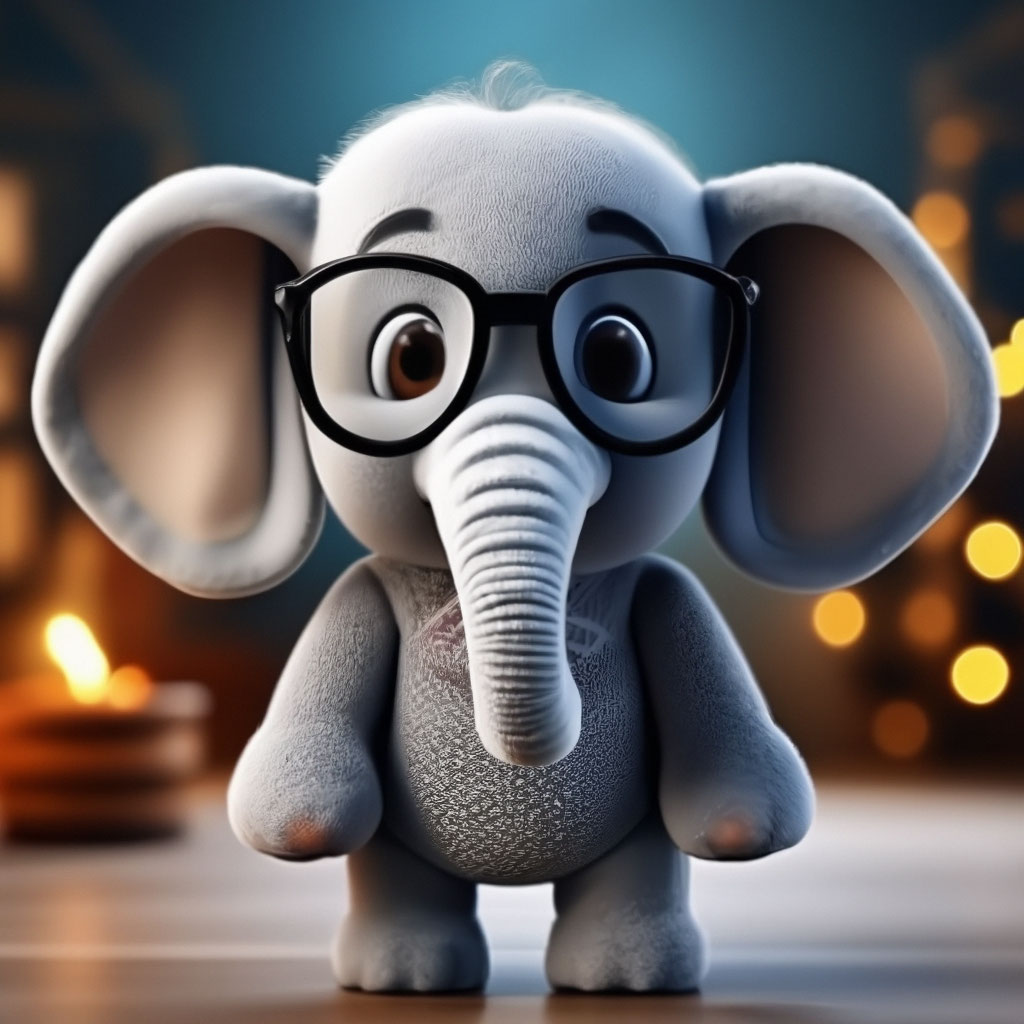 «🤍🔛 ️ Смешной плюшевый слон, …» — картинка создана в Шедевруме
