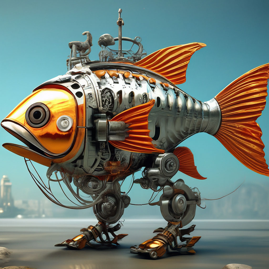 Surrealism Fish With Legs