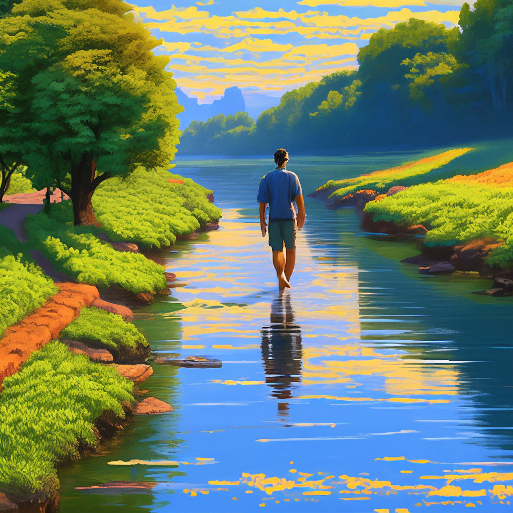 Man Walking Drawing Realistic