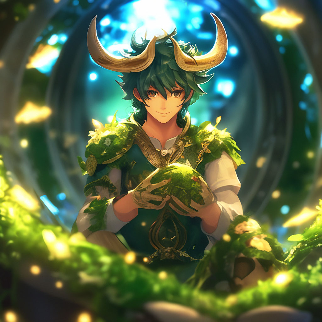 Anime Aarde Element Jongen