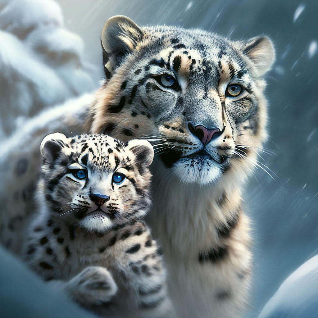 Snow Leopard Cubs Wallpaper