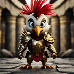 «Cartoon cartoon side view hybrid rooster and porcupine with big eyes ...
