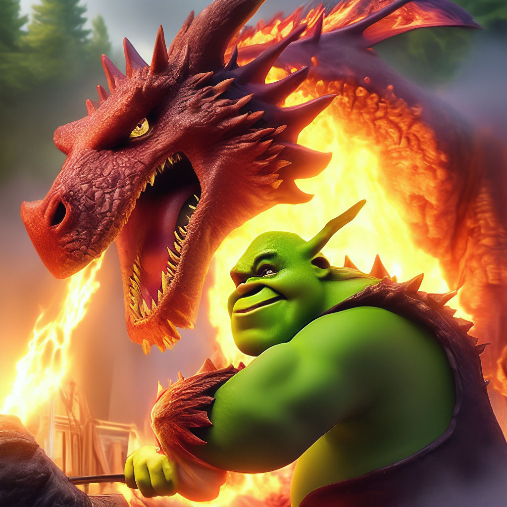 Shrek Dragon Blowing Fire