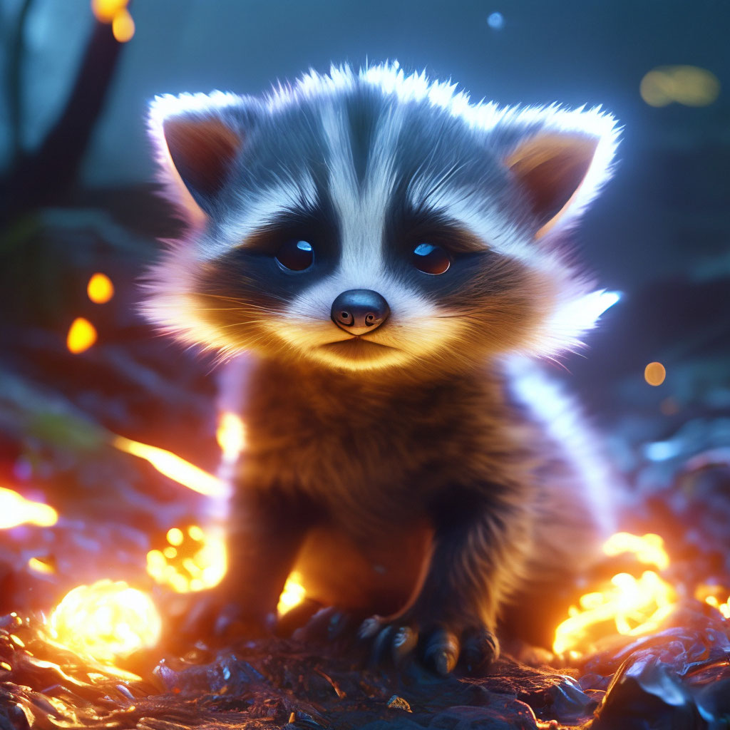 "A cute adorable baby/raccoon …" — image created in Shedevrum