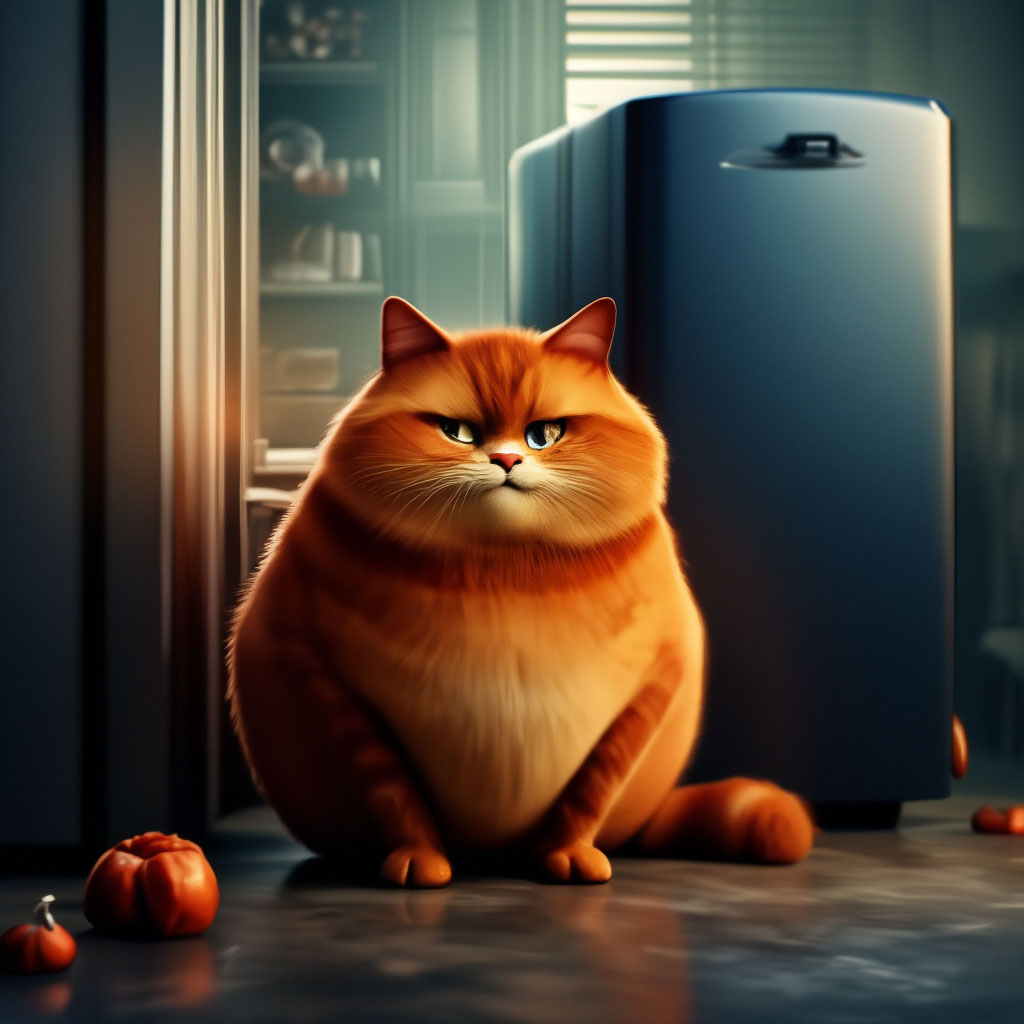 Fat Cat Cartoon Memes Cute Playful Fat Cat. Lazy Fluffy Funny
