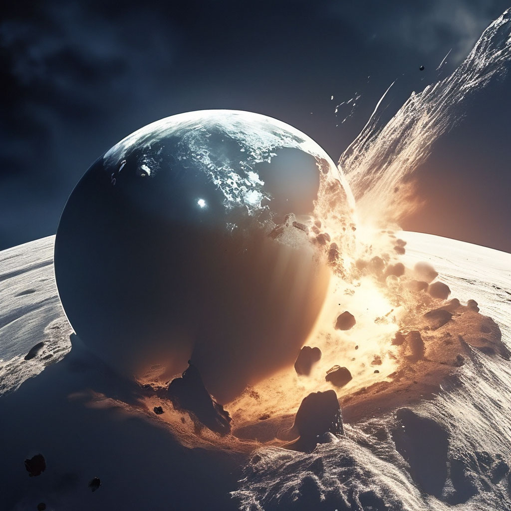 "The moon crashed into the earth" — image created in Shedevrum