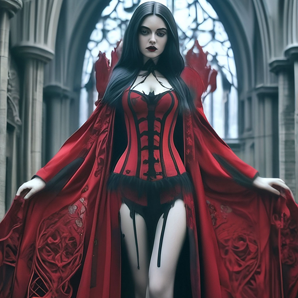 "Goth red ridinghood, surreal, …" — image created in Shedevrum