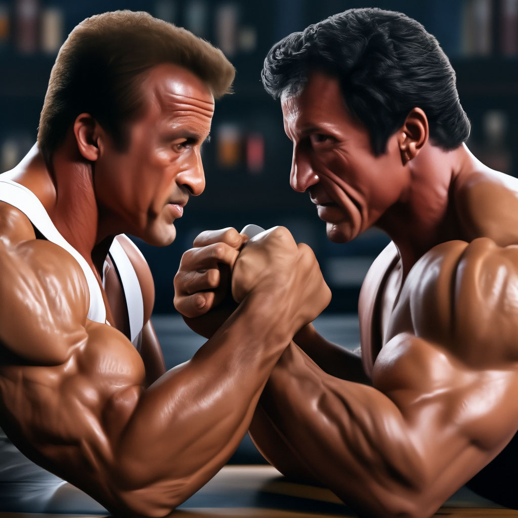 Arnold Schwarzenegger Vs Sylvester Stallone Arm Wrestling