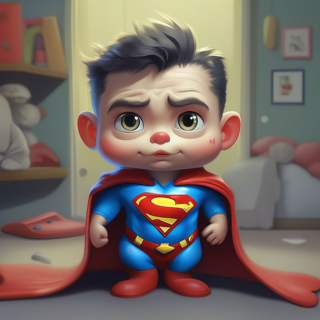 Funny Superman Cartoon Cute