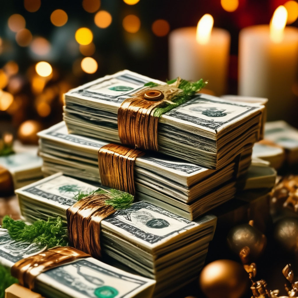 «🌟🌟🌟 Подарок под Новый год! 😊 Пачки денег, деньги лежат горкой их ...