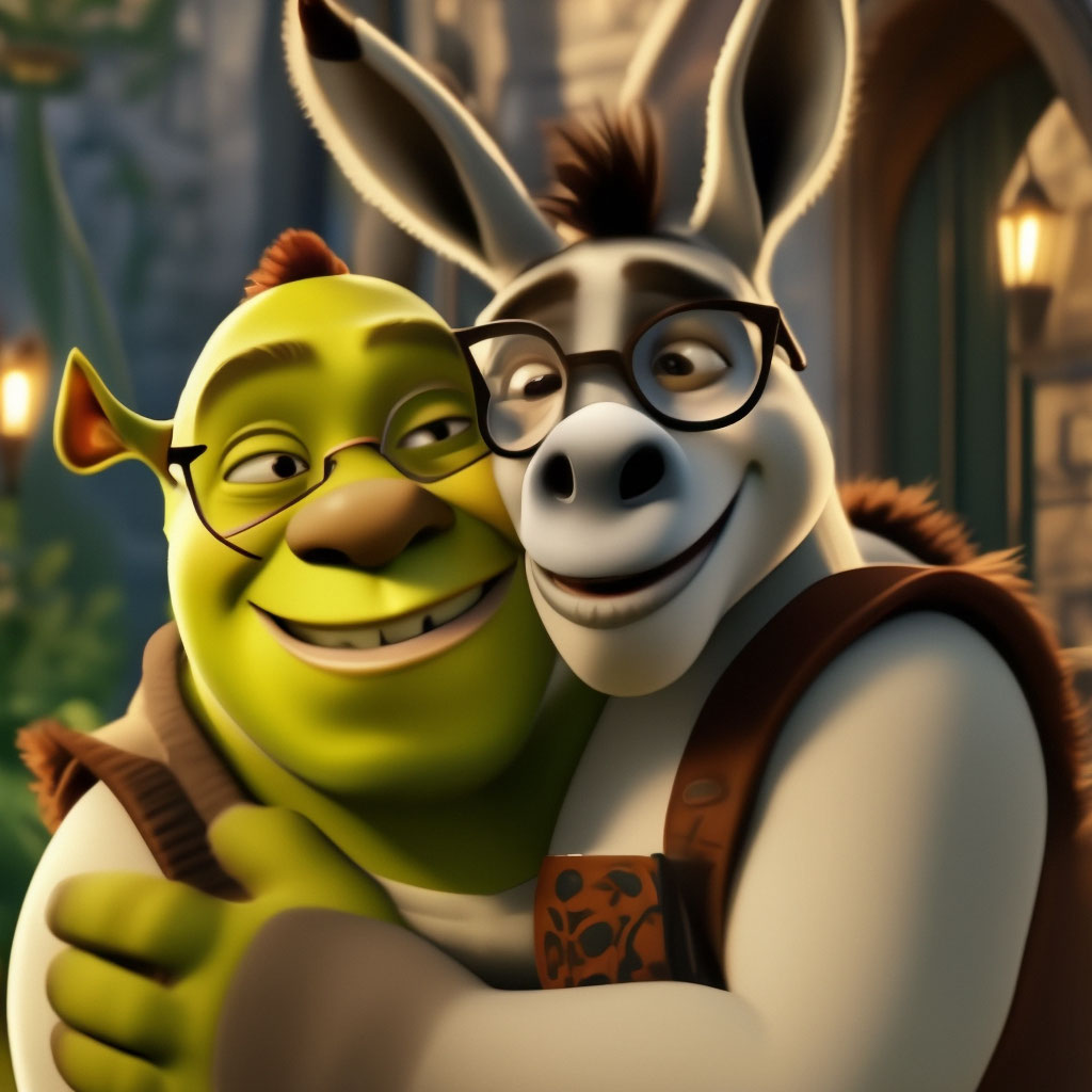 Shrek And Donkey Matching Wallpapers