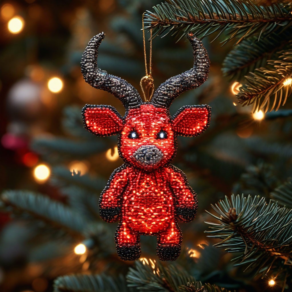 «IMP with red skin and black-white horns» — картинка создана в Шедевруме