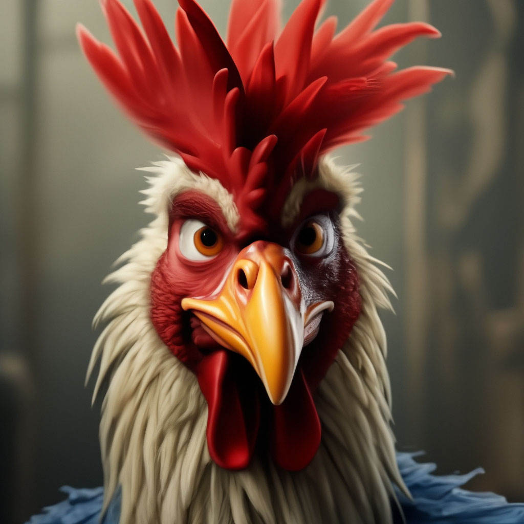 Mean Rooster Cartoon