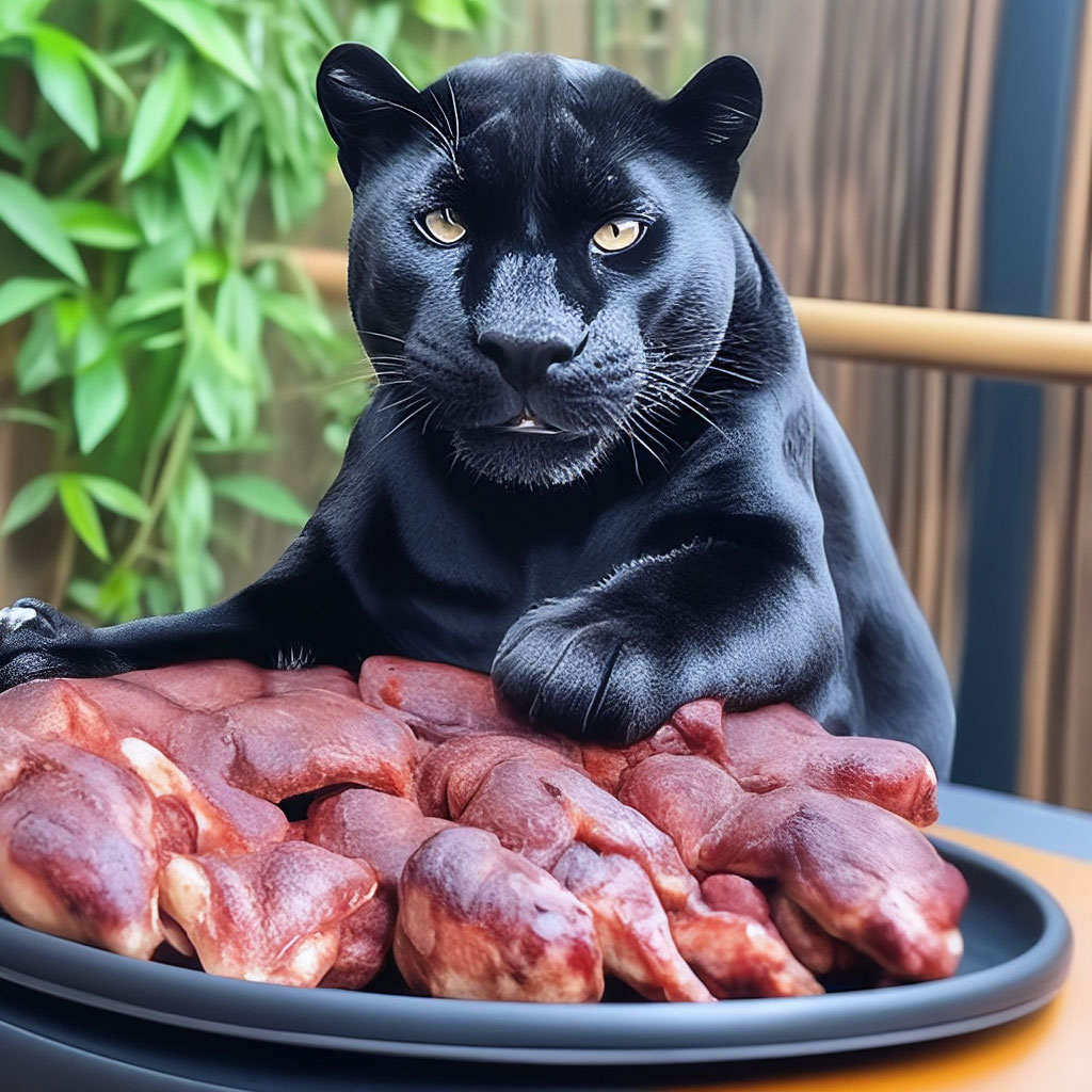Black Panther Eating