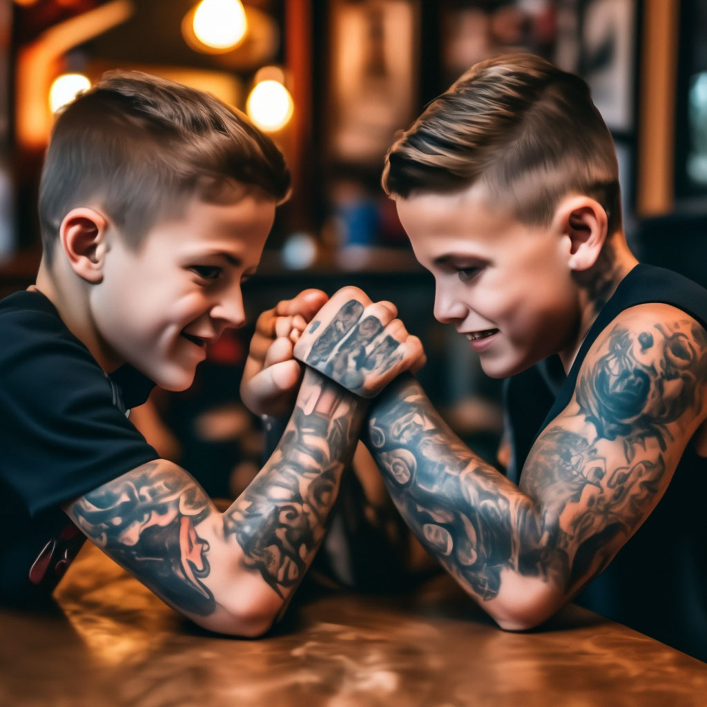Double Bar Arm Tattoos