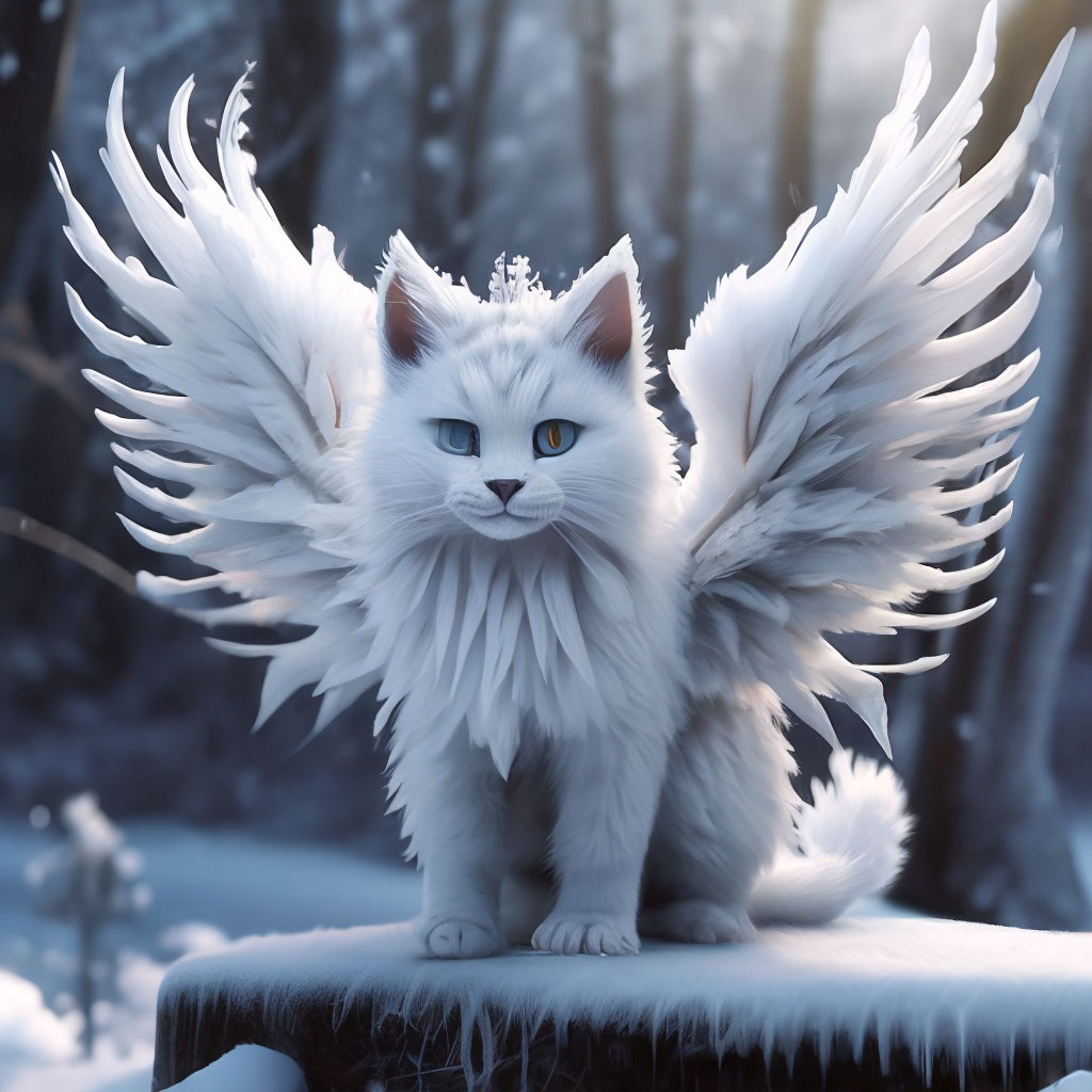 Snow Cat Wing Art
