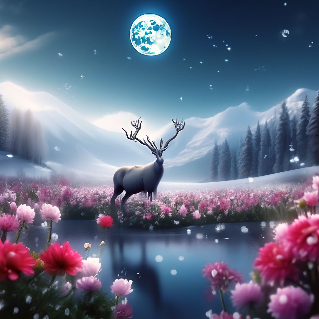 "Animation nature flowers animals …" — image created in Shedevrum