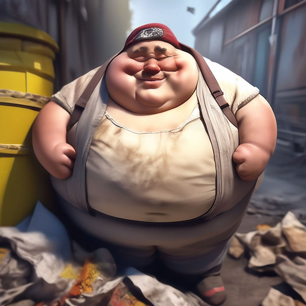 Funny Fat Guy Cartoon