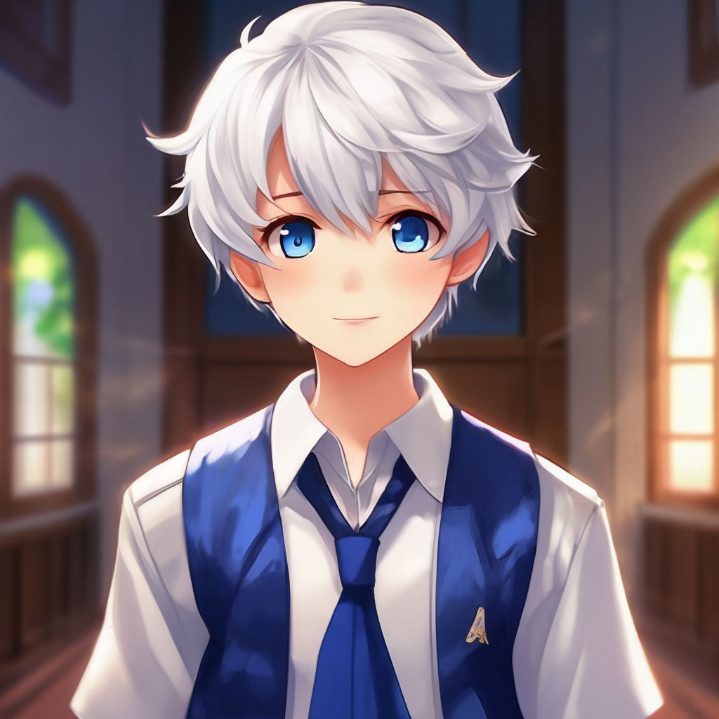 Anime Child Boy White Hair