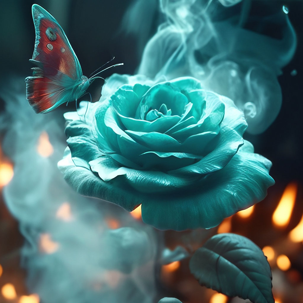 Turquoise Rose And Butterfly Wallpaper Chanel Ocean Citrus Hibiscus