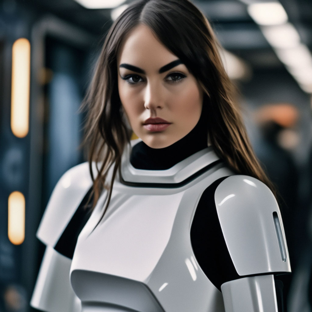 "Saasha Grey in a Star Wars Storm …" — image created in Shedevrum