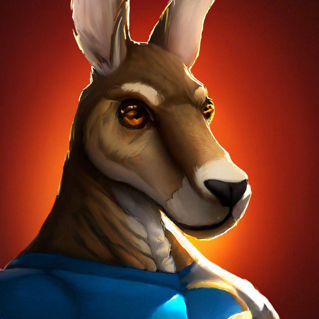 "My super kangaroo avatar" — image created in Shedevrum