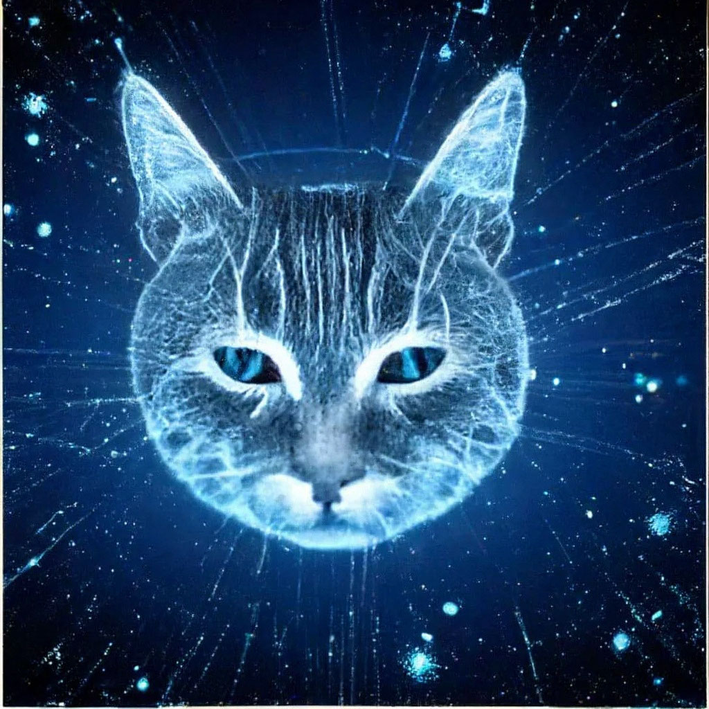 "Schrodinger's spherical cat in deep …" — image created in Shedevrum