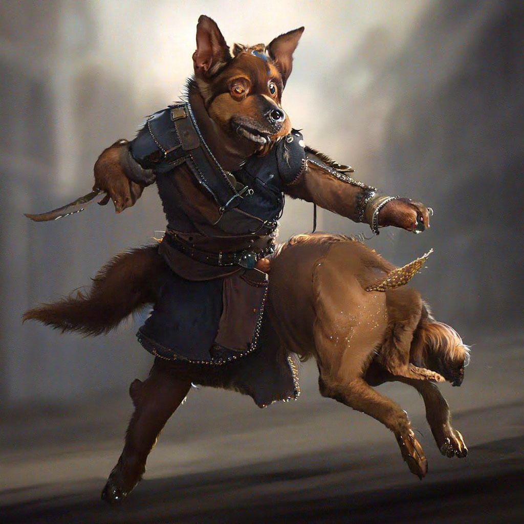 "Dog waltz" — image created in Shedevrum