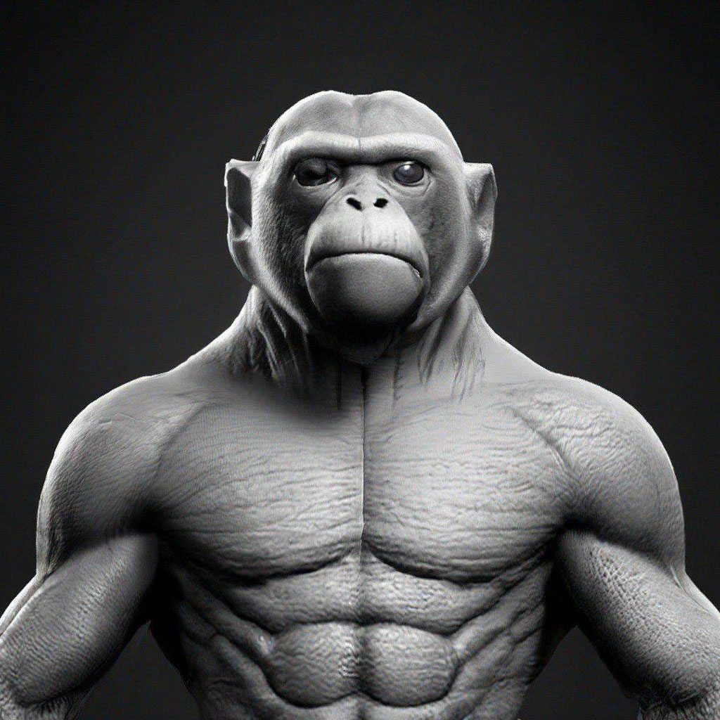 "Monkey super man, realistic" — image created in Shedevrum