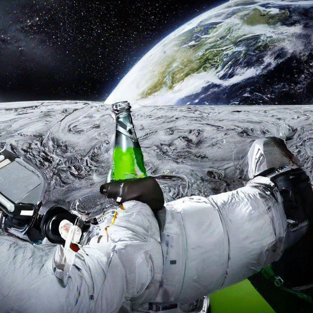 Astronaut Drinking Carlsberg On The Moon Beer Outer Space Galaxy