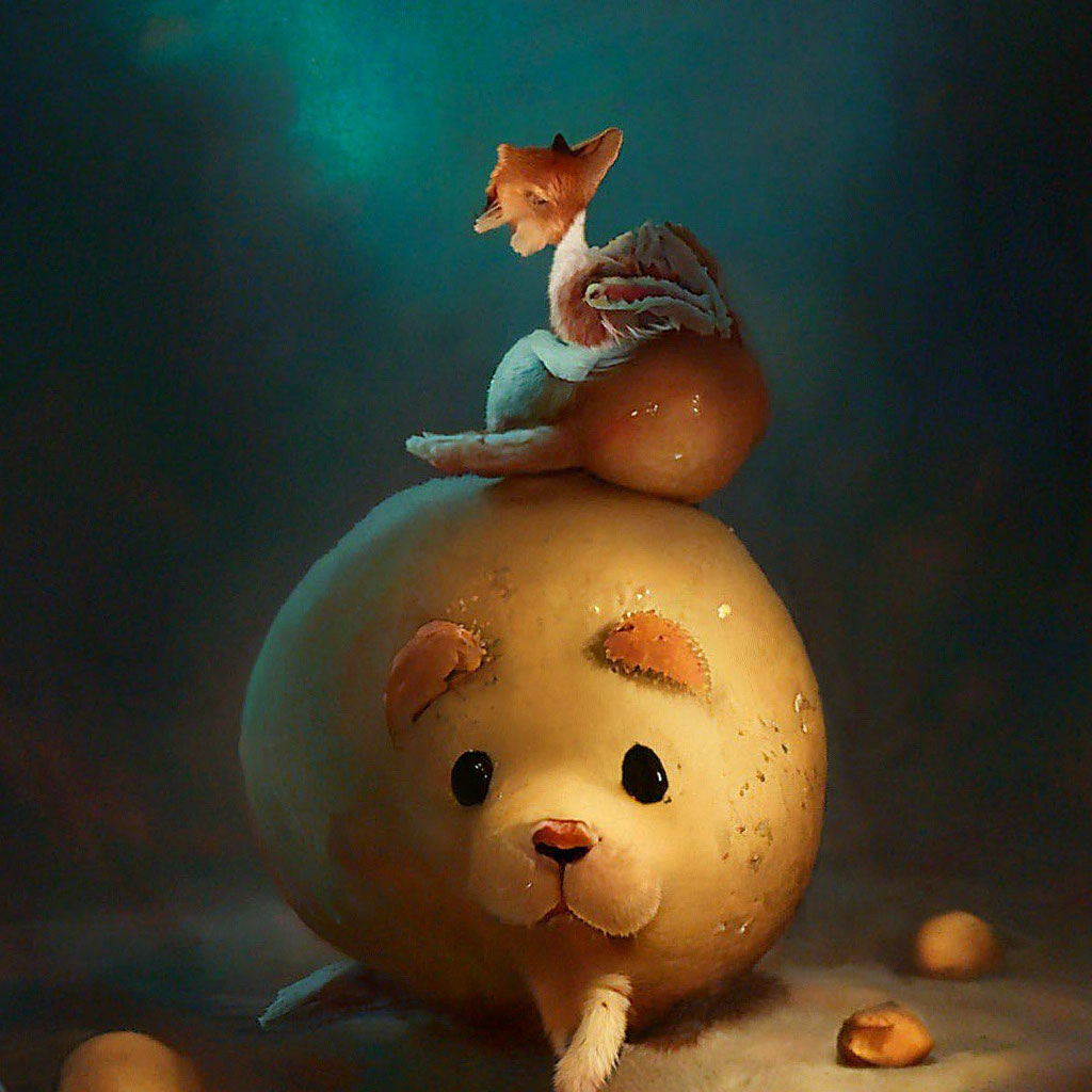 "Potato cat" — image created in Shedevrum