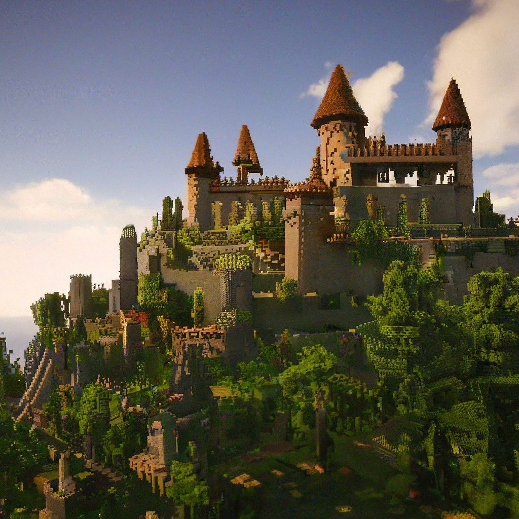 Minecraft Castle Roof Designs Medieval Castle, Minecraft Style,